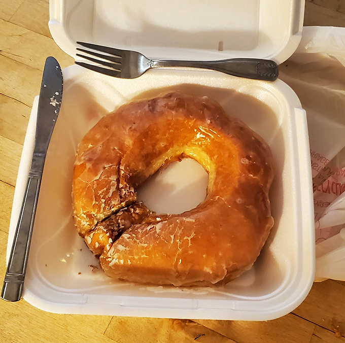 When a donut demands proper cutlery, you know you're dealing with something special. This glazed masterpiece isn't just eaten &ndash; it's experienced.