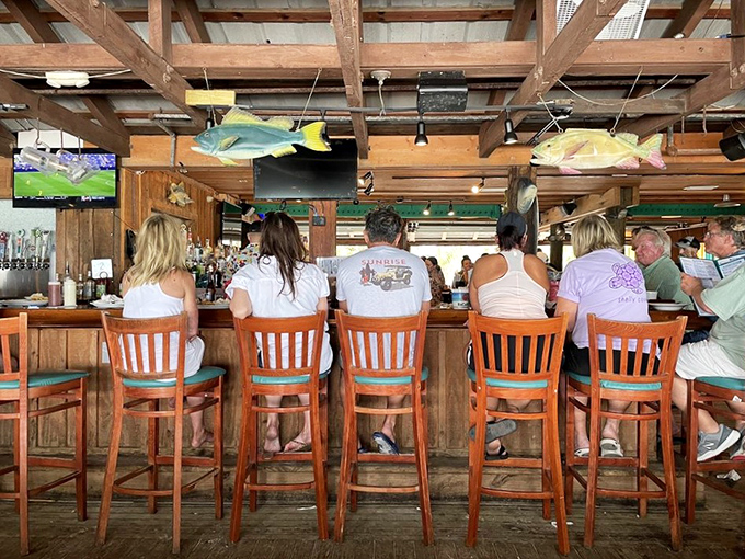 The bar area &ndash; where solo travelers become temporary locals and everyone's united by their appreciation for cold drinks and fresh catches.