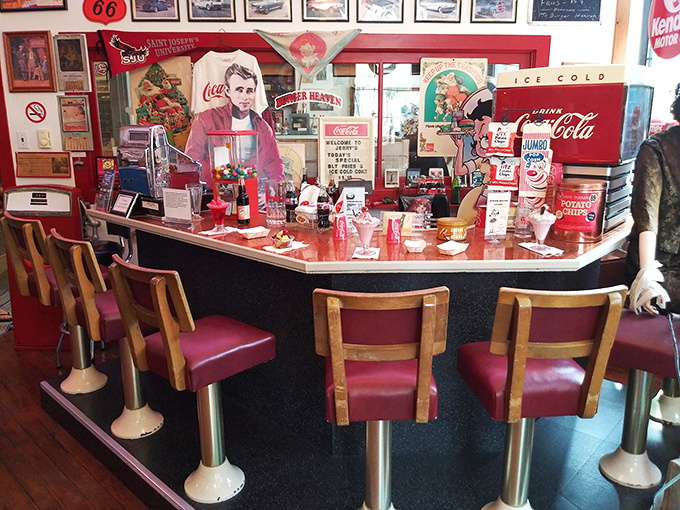 The classic bar setup evokes memories of neighborhood hangouts where everyone knew your name perfectly.