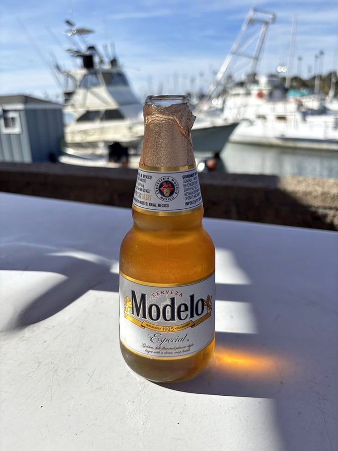 Nothing complements harbor views and fresh seafood quite like an ice-cold Modelo. The unofficial beverage of "I'm on vacation, even if I'm not."
