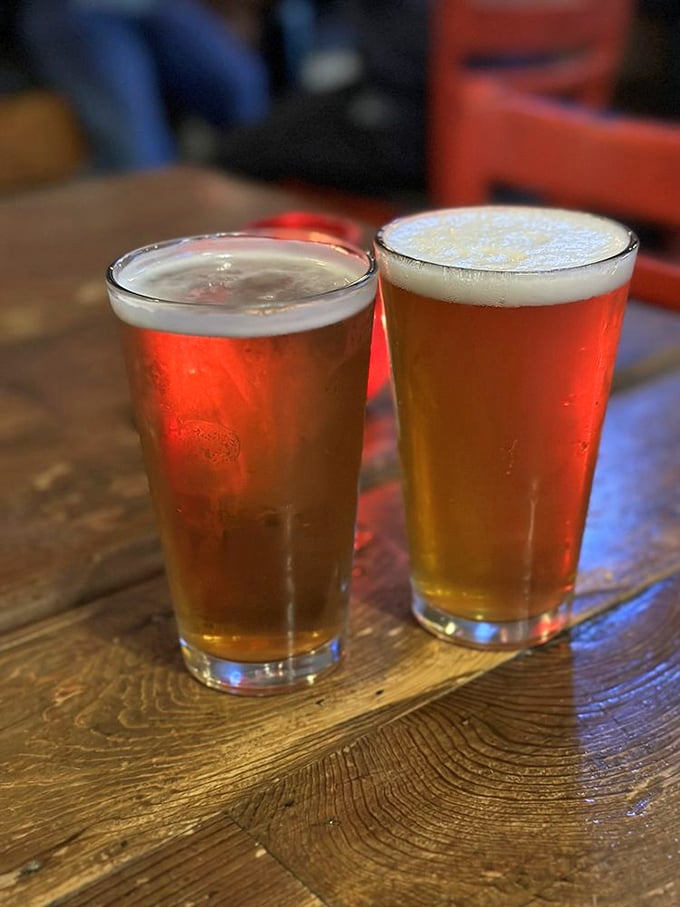 Two beers, endless possibilities. The amber glow promises the perfect counterpoint to sweet lobster meat&mdash;a marriage made in culinary heaven.