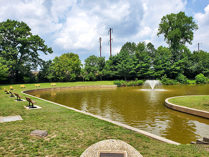 A peaceful oasis complete with hypnotic fountain sounds. The perfect spot to contemplate life's big questions or tomorrow's lunch plans.