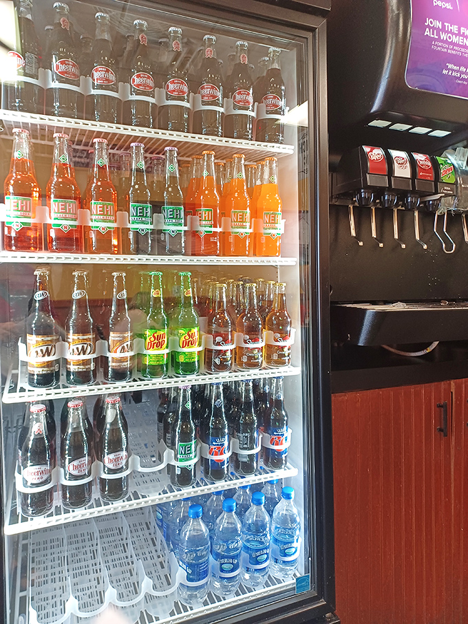 A rainbow of bottled nostalgia awaits, from classic colas to regional favorites that taste like simpler times.