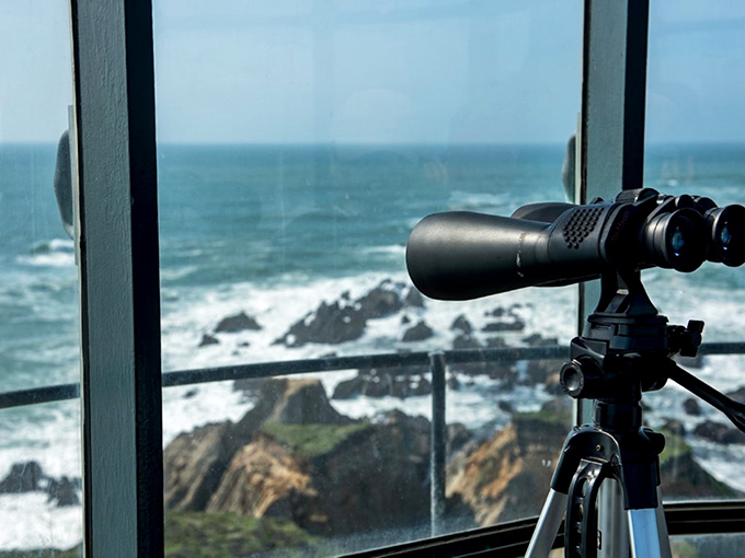 Room with a view! These binoculars offer more than whale watching&mdash;they're time machines to an era when this coastline was truly wild.