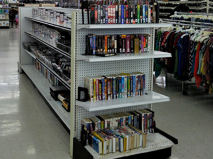 The literary section: where dog-eared paperbacks and forgotten bestsellers get their second act. Someone's beach read becomes your treasure.