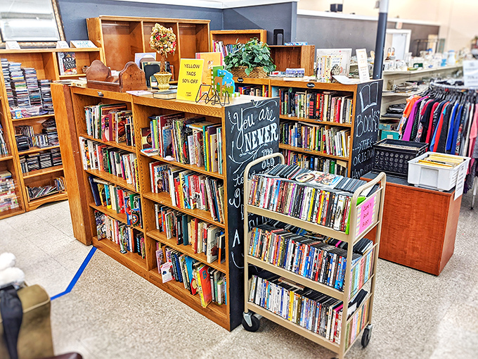 "You are never too old to enjoy a good book"&mdash;words to live by as you browse shelves where literary treasures await at pocket-change prices.