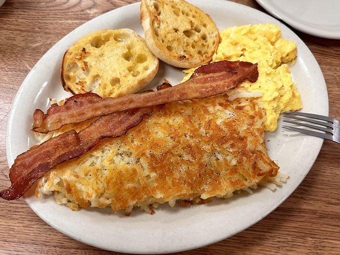 A breakfast platter that looks like it was assembled by someone who truly understands morning hunger.