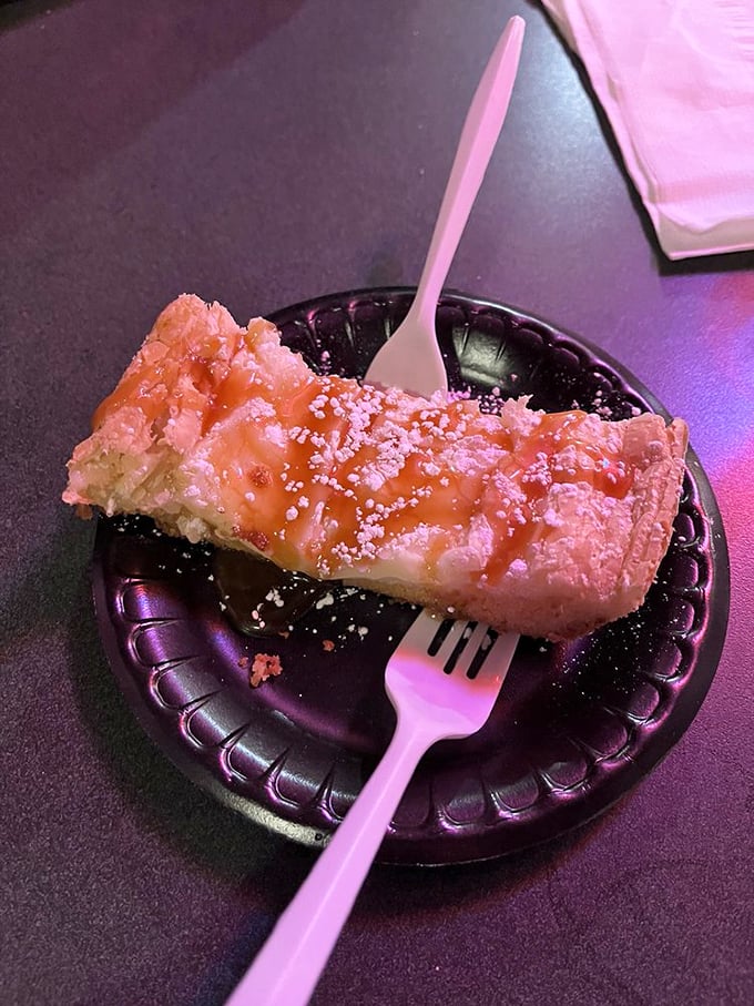 Gooey butter cake that makes you understand why the word "sinful" was invented. That powdered sugar dusting? The halo this decadent dessert wears ironically.