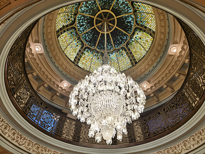 Look up! The domed ceiling's stained glass creates a heavenly kaleidoscope effect that makes even the most jaded visitor pause in wonder. 
