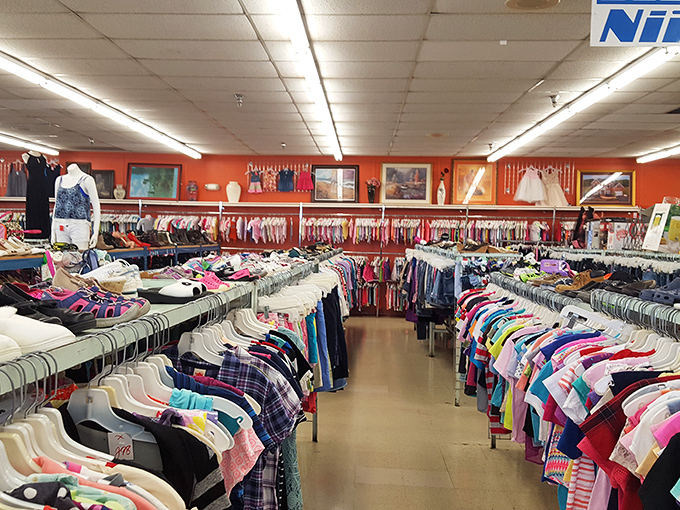 Children outgrow clothes faster than ice cream melts in July. This colorful array of kids' fashion proves one family's outgrown is another's perfect fit.