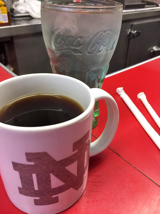 Coffee served in mugs with personality, strong enough to jumpstart your day but smooth enough to enjoy while solving the world's problems.