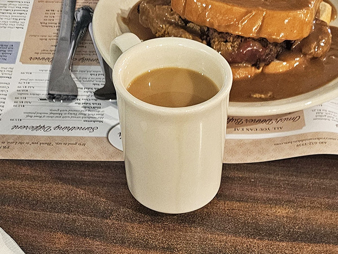 That coffee mug doesn't need fancy latte art&mdash;it contains the fuel that's powered Amish workdays for generations. Simple, strong, and exactly what you need.