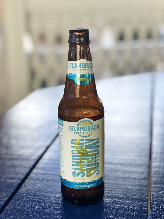 An Islamorada Sandbar Sunday beer&mdash;because nothing complements fresh seafood like a local brew with a view.