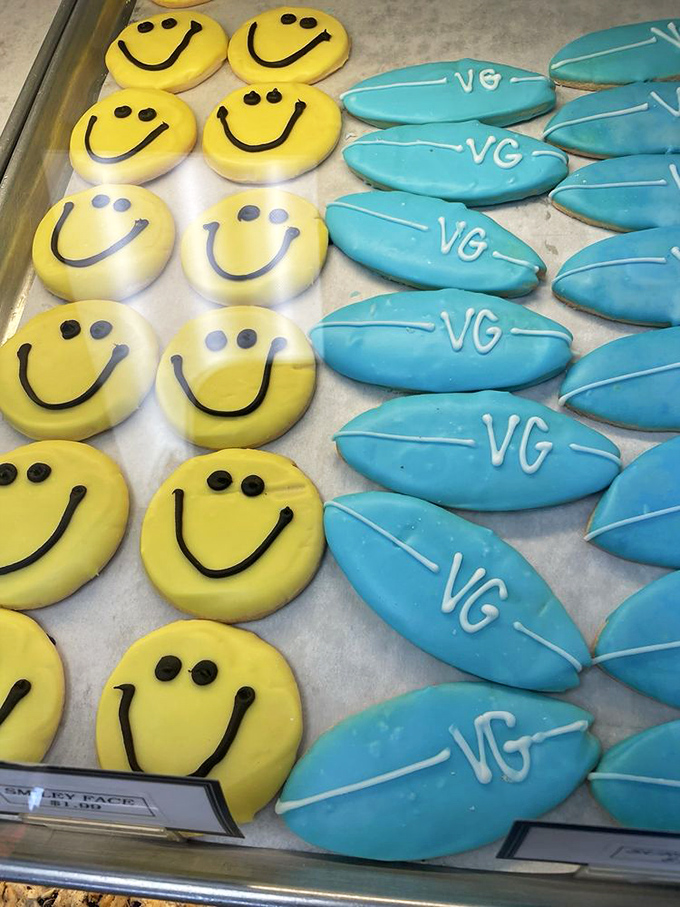 Smiley face cookies and surfboard treats capture the laid-back SoCal vibe &ndash; desserts that seem to say "hang loose" with every bite.