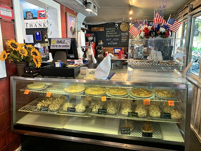 The dessert case&mdash;where willpower goes to surrender. Those pies aren't just baked; they're crafted with the precision of Swiss watchmakers. 