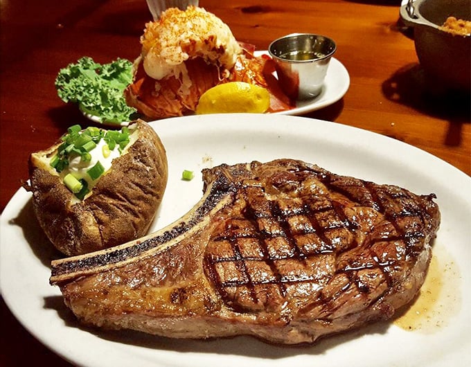 The cowboy steak: where size definitely matters. This bone-in beauty could make even John Wayne weep with joy.