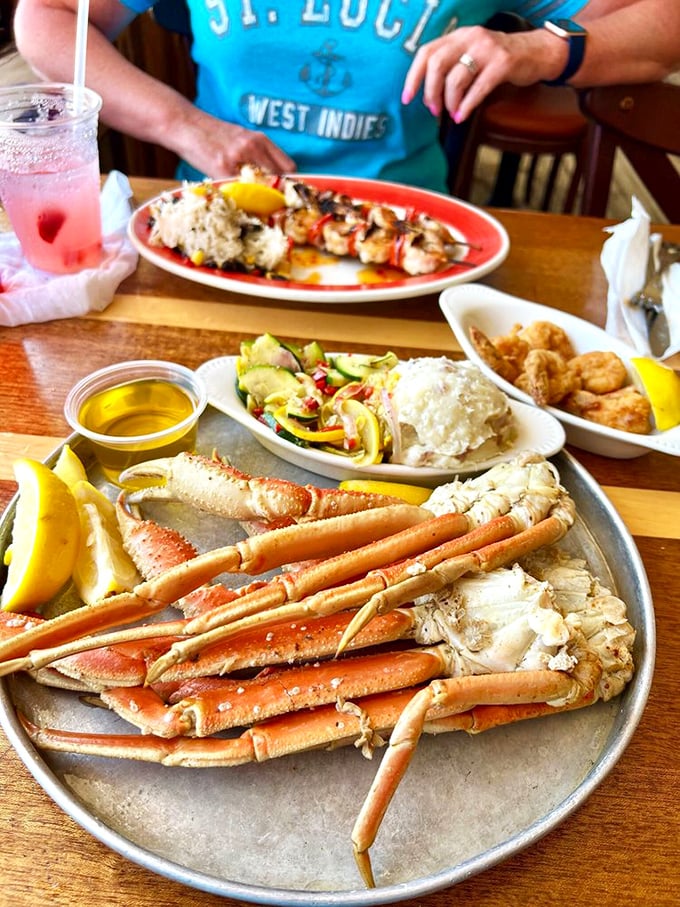 Snow crab legs that require both commitment and a bib. The best things in life get your hands dirty and leave butter running down your wrists.