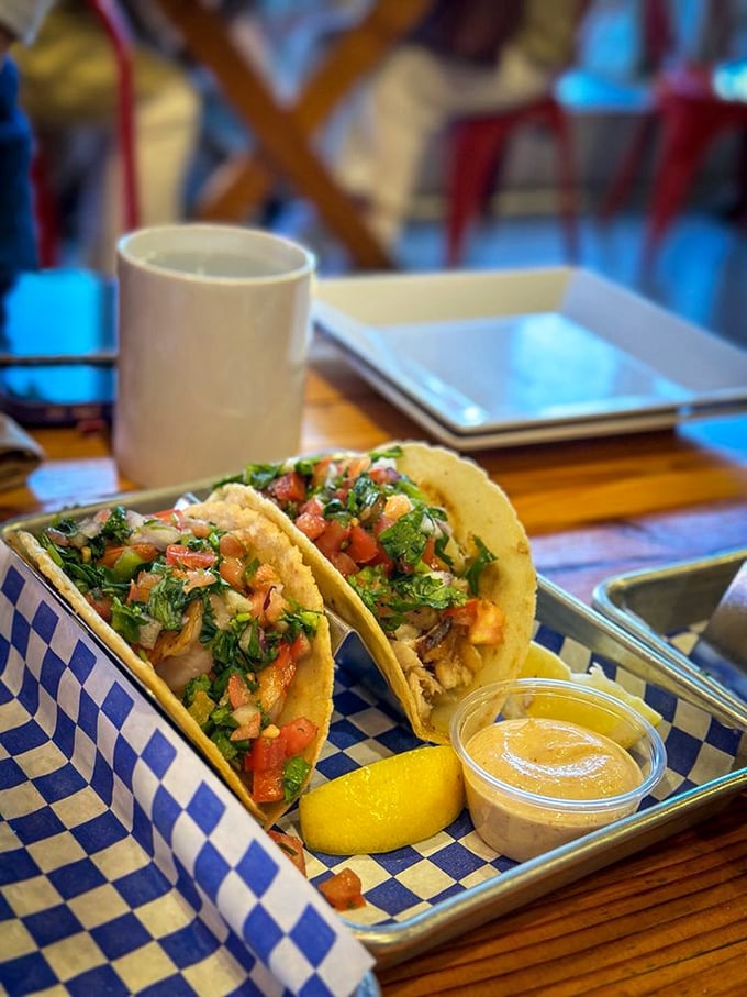These fish tacos bring together the best of both coasts&mdash;fresh seafood with bright, zesty toppings that make your taste buds do a happy dance.
