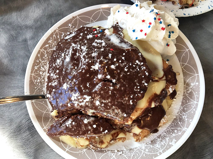 Chocolate-drizzled decadence that makes you wonder why we don't eat dessert for breakfast more often. The answer? We should.