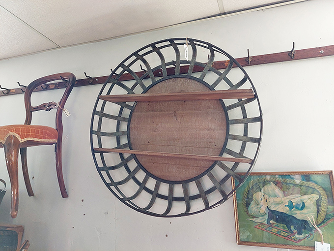 The holy grail of farmhouse chic&mdash;vintage olive buckets, blue Ball jars, and galvanized metal. Pinterest boards come to life in this rustic corner. 
