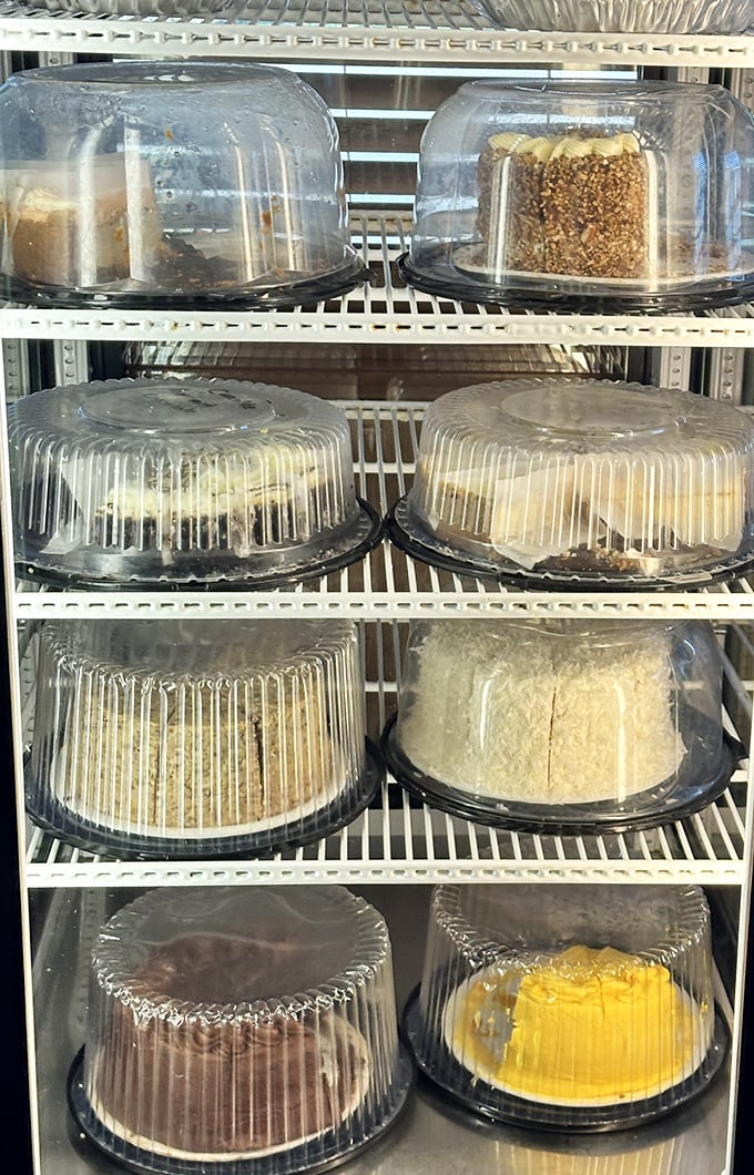 Dessert display that makes willpower crumble faster than their pie crust. These covered treasures are worth every minute on the treadmill tomorrow.