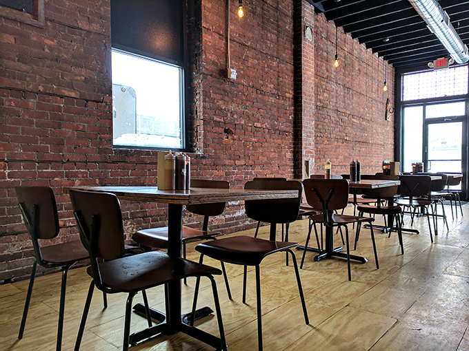 The dining room says, "We spent our money on the smoker, not the furniture"&mdash;and that's exactly as it should be in a proper barbecue joint.