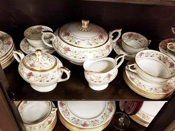 Fine china tea sets that have survived decades intact&mdash;unlike the ones in my house that mysteriously lose pieces between Sunday dinners.
