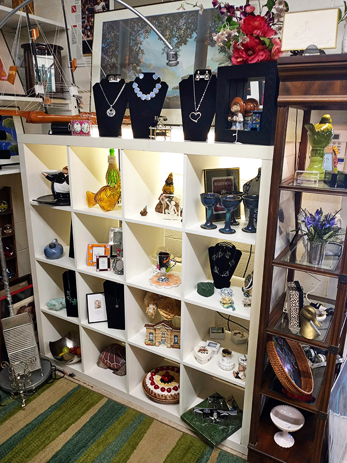 Curated chaos at its finest—each cubby holds a different personality. It's like speed-dating with home décor.