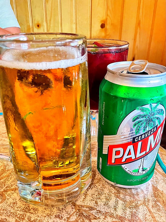 Cold Palma Cristal beer—because nothing complements Cuban cuisine like a beverage that's traveled the same cultural journey.