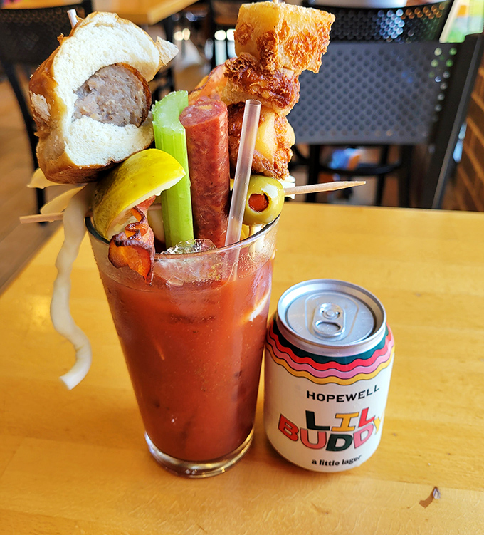 Not just a Bloody Mary&mdash;it's a liquid brunch with enough garnishes to count as a full meal and possibly tomorrow's lunch