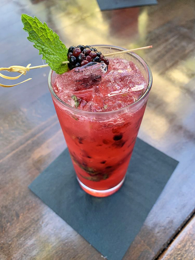 A berry-infused cocktail that's as refreshing as it is photogenic. The perfect palate cleanser between bites of smoky, rich barbecue goodness.