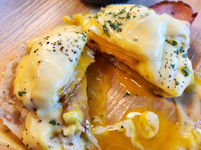 The eggs Benedict here doesn't just break yolks&mdash;it breaks expectations, with that hollandaise sauce performing small miracles on an English muffin stage.