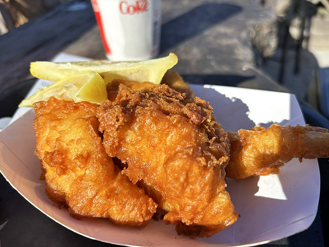 Fried fish so perfectly golden, it belongs in Fort Knox&mdash;if Fort Knox collected delicious seafood instead of boring old gold bars.