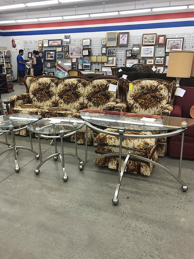 That floral sofa might scream "1970s rec room," but paired with modern accessories, it's exactly what design magazines call "vintage charm" or "eclectic chic."