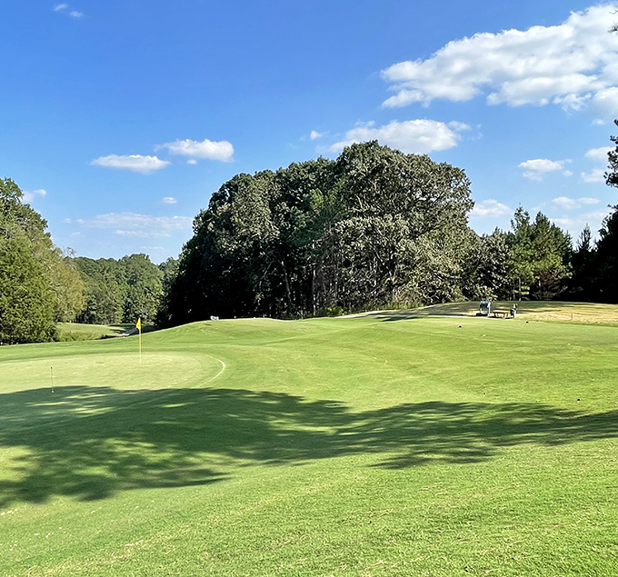 The Creek Golf Course offers 18 holes of therapy where the only "rough" you'll mind is missing these fairways framed by Georgia's finest greenery.