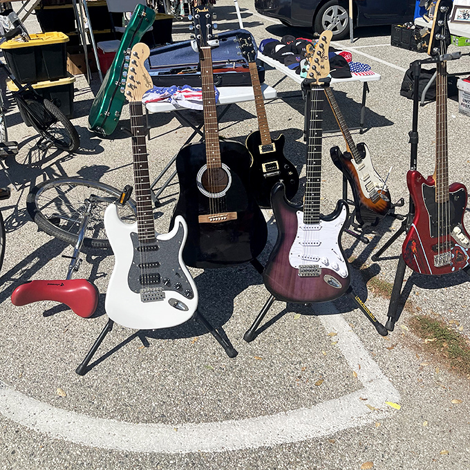 Rock and roll archaeology at its finest. Each guitar represents someone's abandoned dream or the beginning of your delayed musical career.
