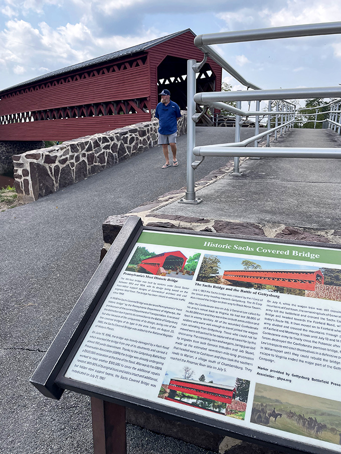 Educational panels share the bridge's Civil War significance. Read them by day&mdash;you might be too distracted by strange noises after dark.