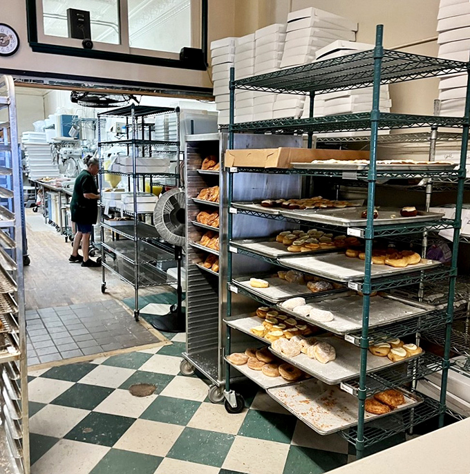 Inside this temple of fried dough, every surface tells a story of dedication to deliciousness.