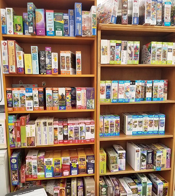 Puzzling perfection for patient souls. These boxes contain hours of tabletop meditation for those who find peace in 1,000 tiny cardboard pieces.