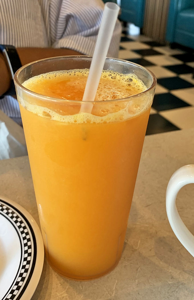 Fresh-squeezed sunshine in a glass. This juice has fewer miles on it than most people's morning commute.