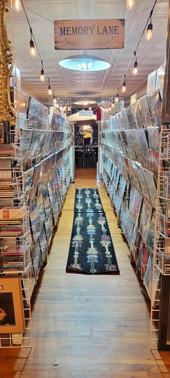 "Memory Lane" isn't just a cute sign&mdash;it's truth in advertising for this corridor lined with artwork that someone once loved enough to frame.