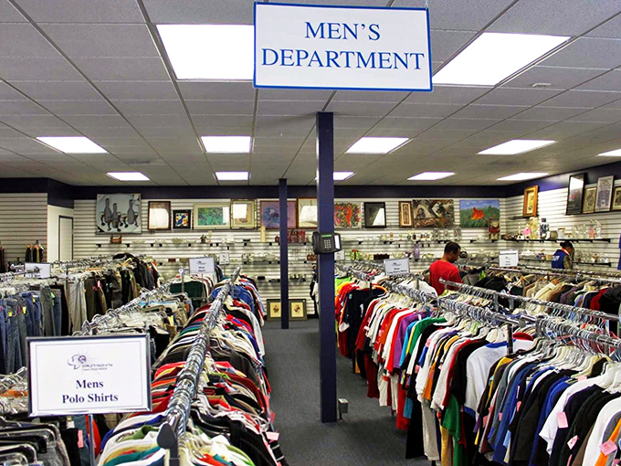 The men's department: where polo shirts get their comeback tour and business casual finds its second wind at first-class savings.