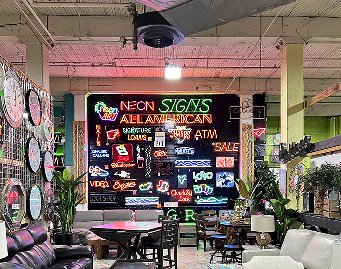 Las Vegas called – they want their neon collection back, but Portland's keeping this electric rainbow of commercial nostalgia.
