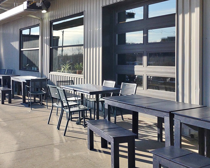 Modern outdoor seating proves even classics can evolve &ndash; though purists know the real magic happens inside, where the cocktails flow freely.