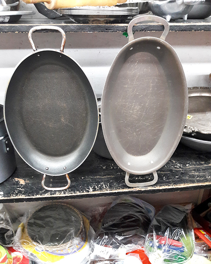 These well-seasoned pans have likely flipped thousands of pancakes and seared countless steaks before landing here, ready for their next culinary adventure.