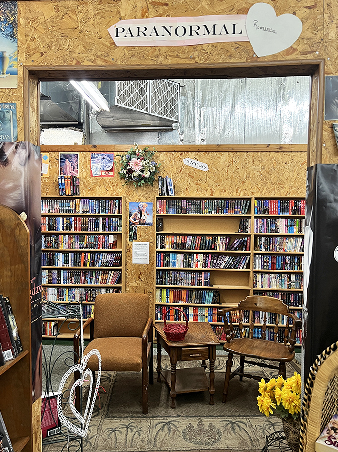 The Paranormal Romance nook comes complete with cozy seating &ndash; because sometimes you need a comfortable chair when exploring the supernatural affairs of the heart.