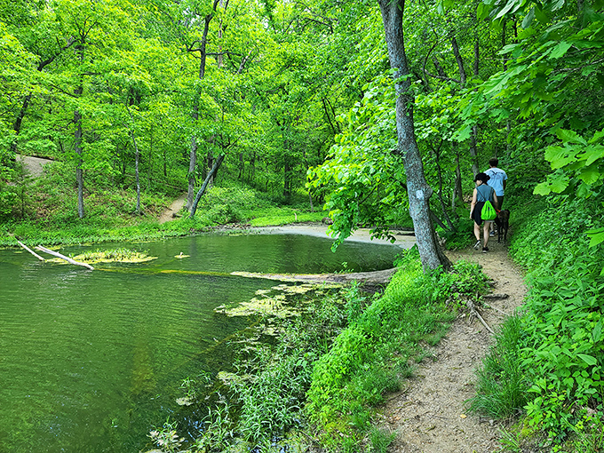 Two explorers demonstrate the proper way to experience a trail&mdash;one foot in front of the other, not one eye on a screen.