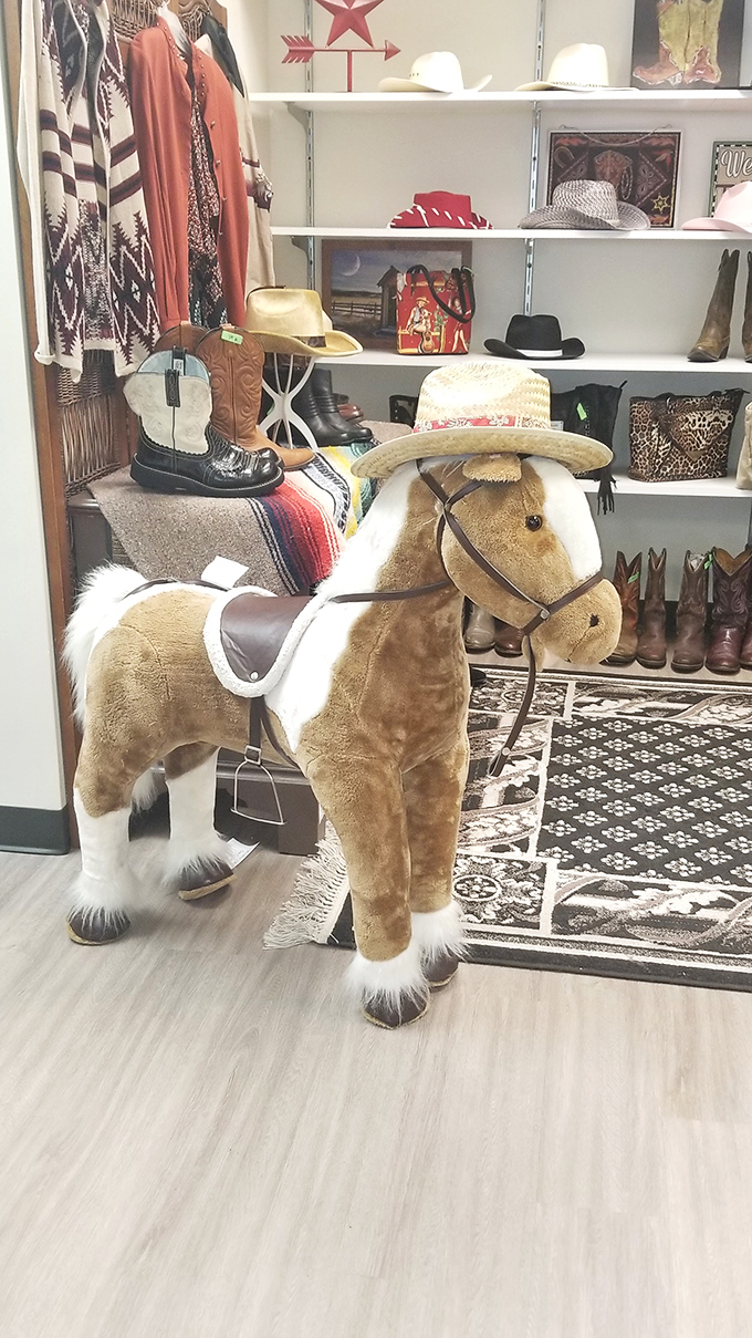 Giddy up, bargain hunters! This stuffed pony complete with cowboy hat is the Texas souvenir you never knew you needed until this very moment.