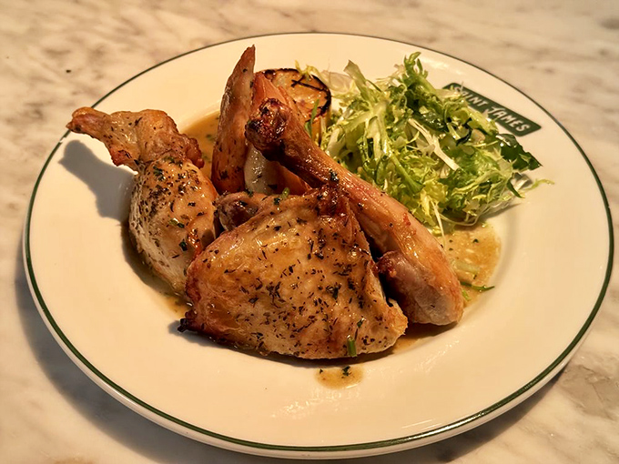 Chicken so perfectly roasted it makes you wonder if poultry have retirement plans, because this one clearly went out on top.