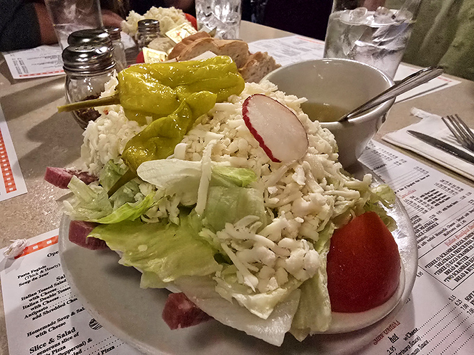 A salad that doesn't apologize for being a salad. Those banana peppers add just enough zip to make you forget you're eating vegetables.